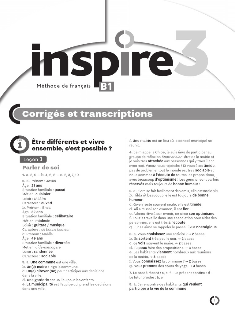 INS3 CA Corriges Transcriptions | PDF