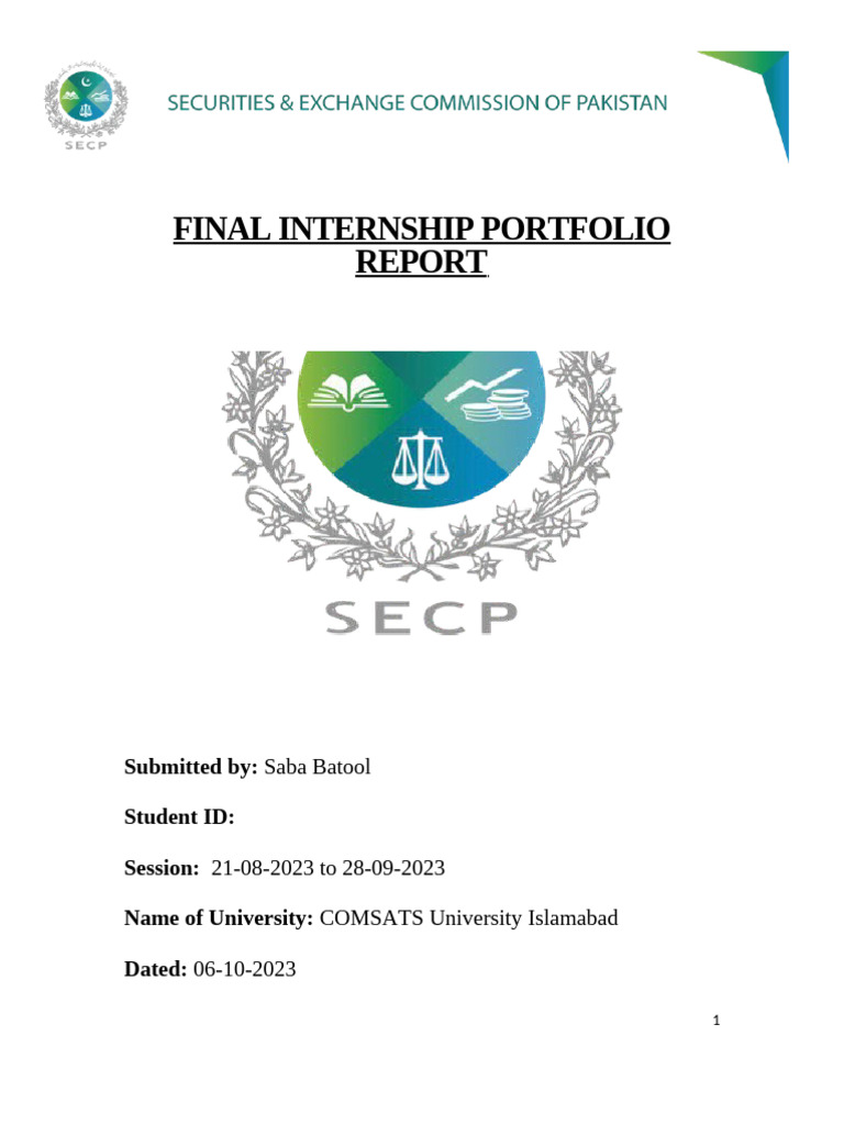 Secp Internship Report Saba Batool | PDF | Transformational Leadership | Business