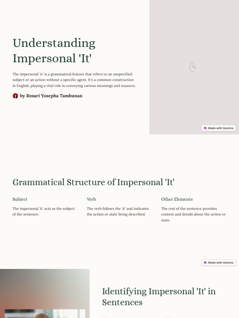 Understanding Impersonal It | PDF
