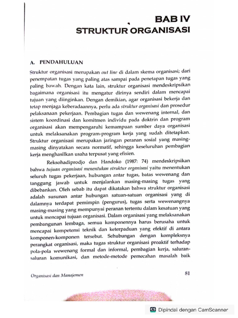 Bab IV Struktur Organisasi | PDF