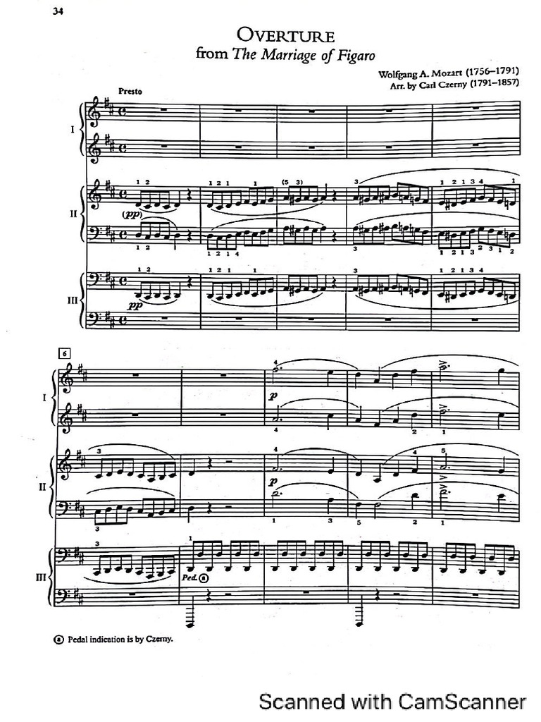 Mozart Overture 6 Hands | PDF
