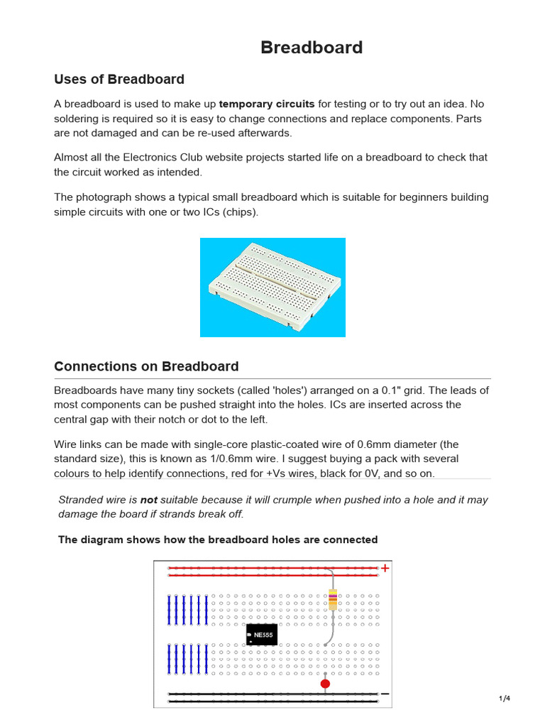 How To Use Breadboard | PDF