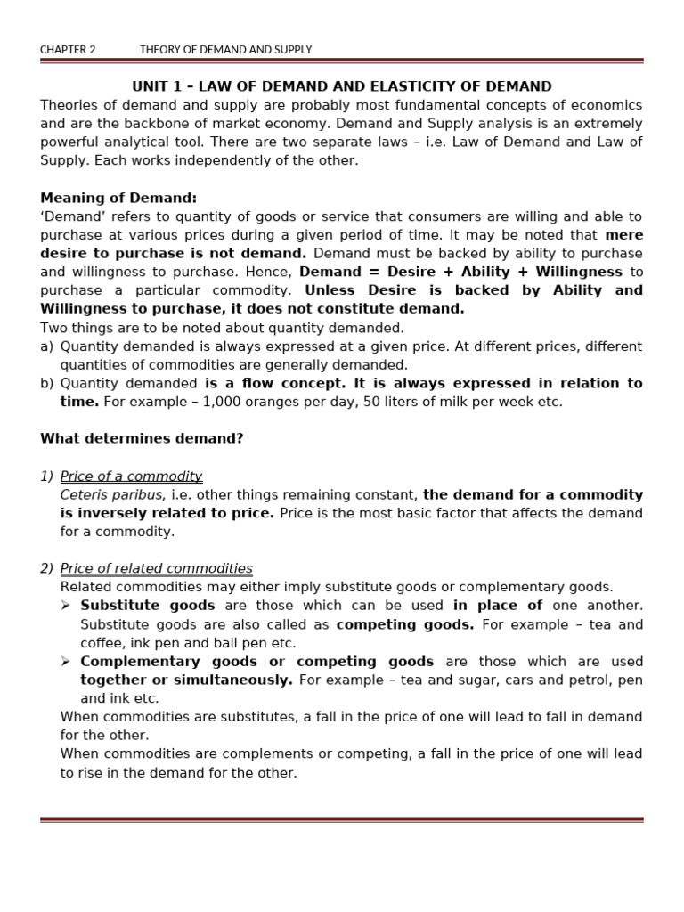 Basic Elements of Demand and Supply | PDF