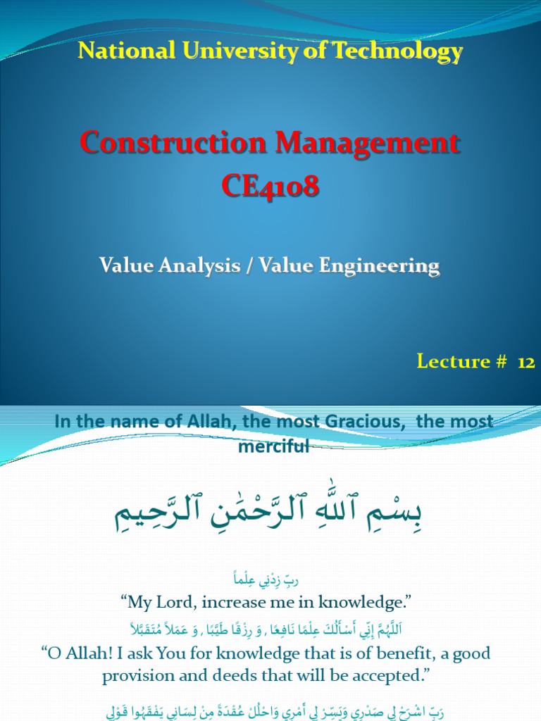 Lecture 12 Value Analysis Pdf 4356