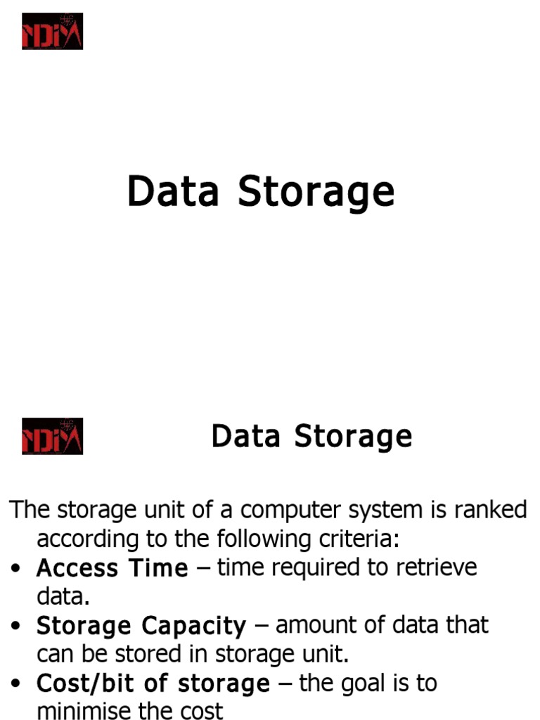 Data Storage Pdf Read Only Memory Computer Data Storage 