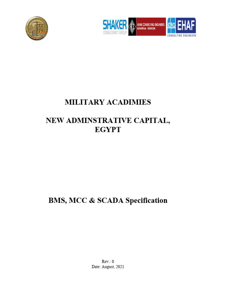 BMS,MCC, SCADA Specification | PDF