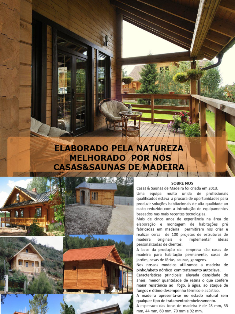 CATALOGO CASAS&SAUNAS DE MADEIRA | PDF
