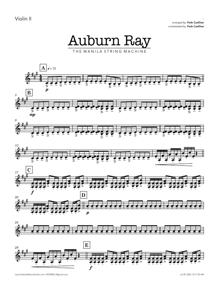 MSM Auburn Ray - Violin II | PDF | Orchestras | String Instruments