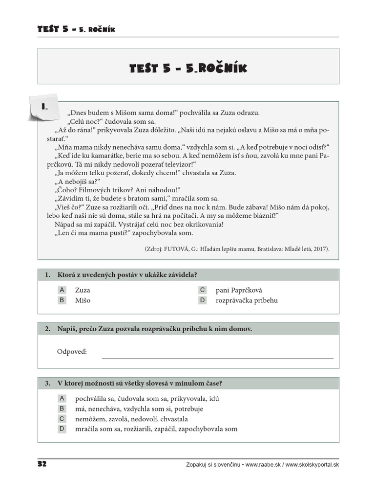 PZ Test 5 - 5 Rocnik | PDF