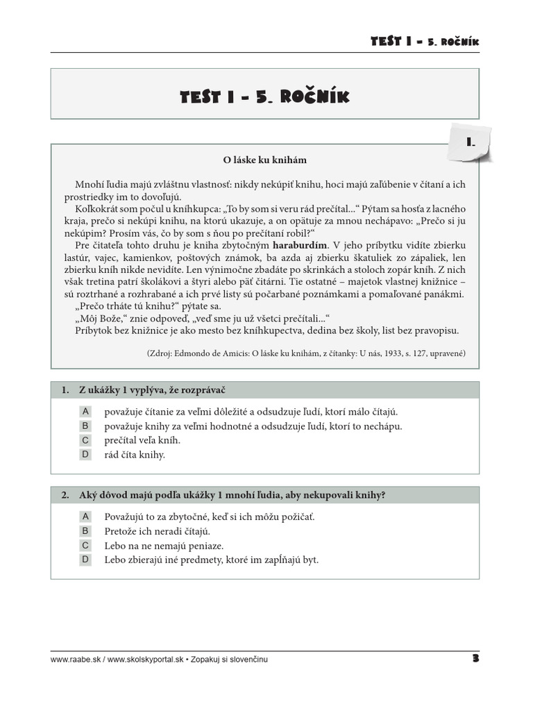 PZ Test 1 - 5 Rocnik | PDF