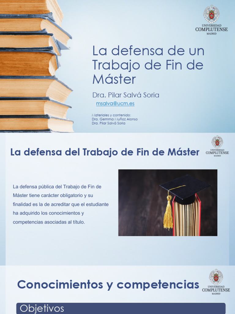 Defensa de Un TFM Pilar Salva | PDF