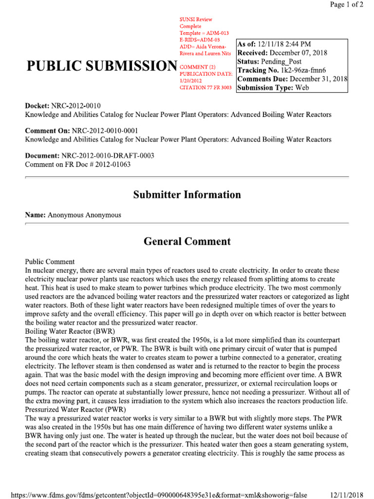 Advantages BWR | PDF