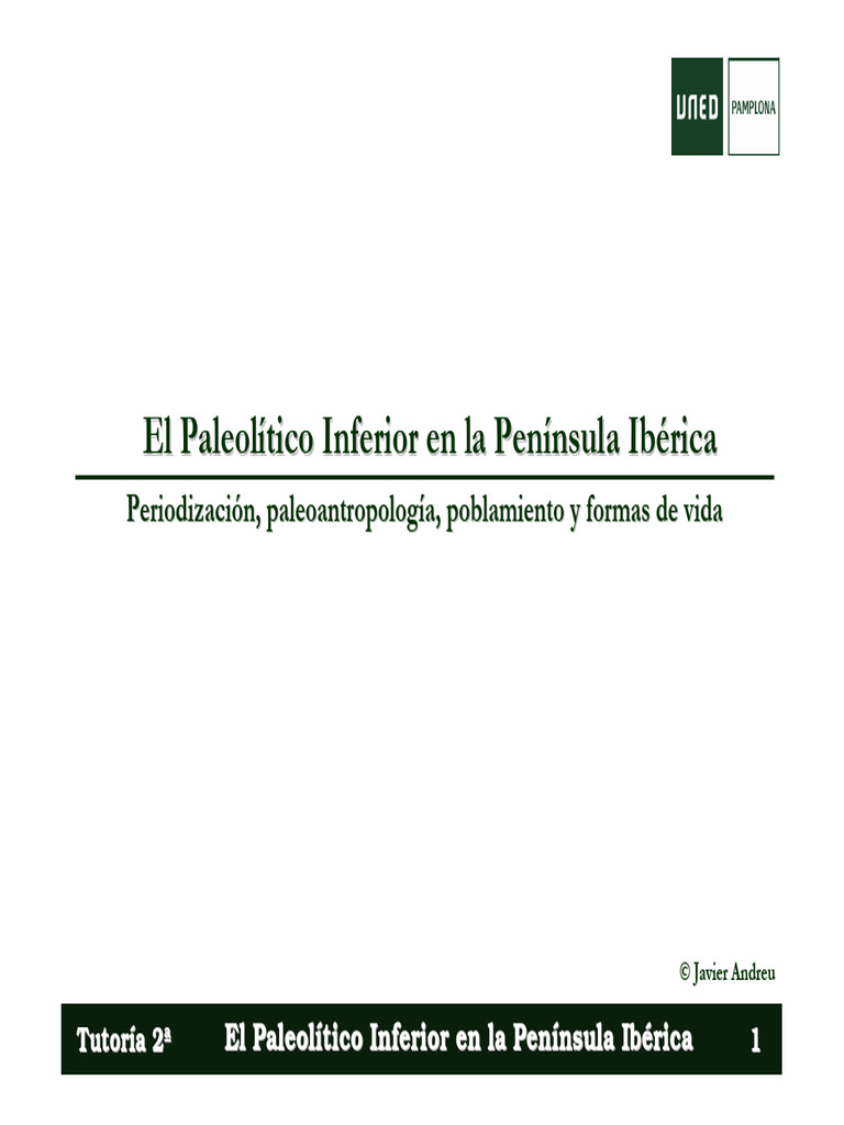 El Paleol Í Tico Inferior en La Pen Í Nsula Ib É Rica | PDF