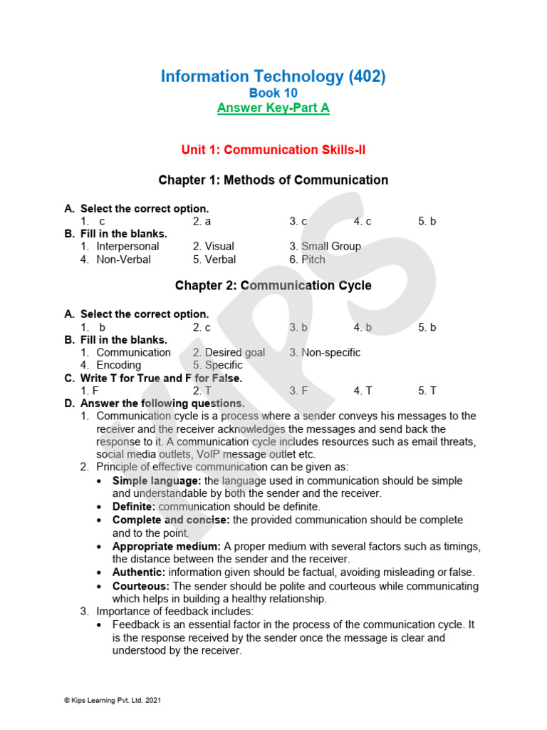 Class 10 IT Chapter 2 Answer Key | PDF | Operating System | Social Science