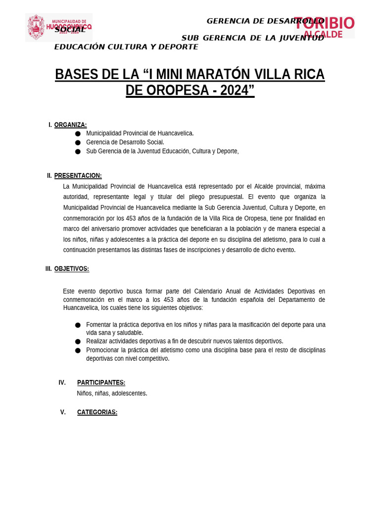 MINIMARATON BASES 2024 Listo | PDF