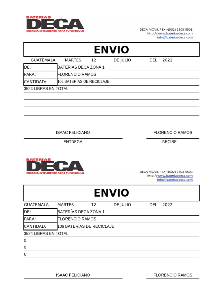 Formato de Envío | PDF