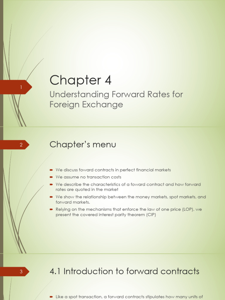 Chapter 4 - Understanding Foward Exchange Rates For Currency | PDF