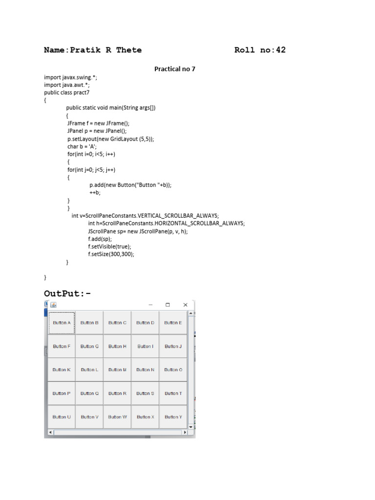 Practical No 7 | PDF