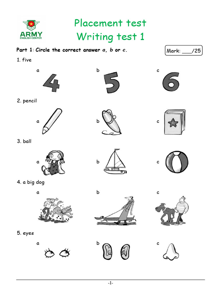 Writing Test 1 | PDF