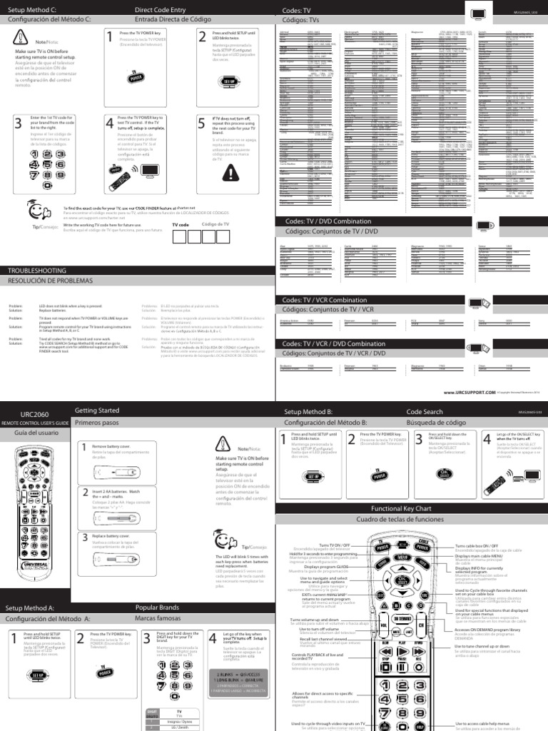 TV Remote Setup and Troubleshooting Guide | PDF