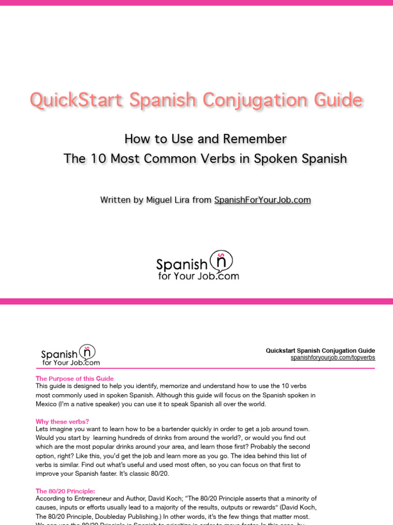 Top 10 verbs in spanish | PDF