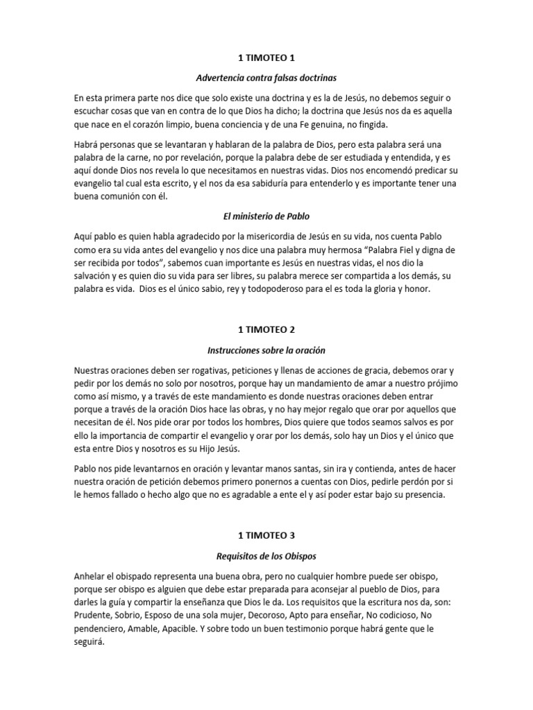 1 Timoteo | PDF