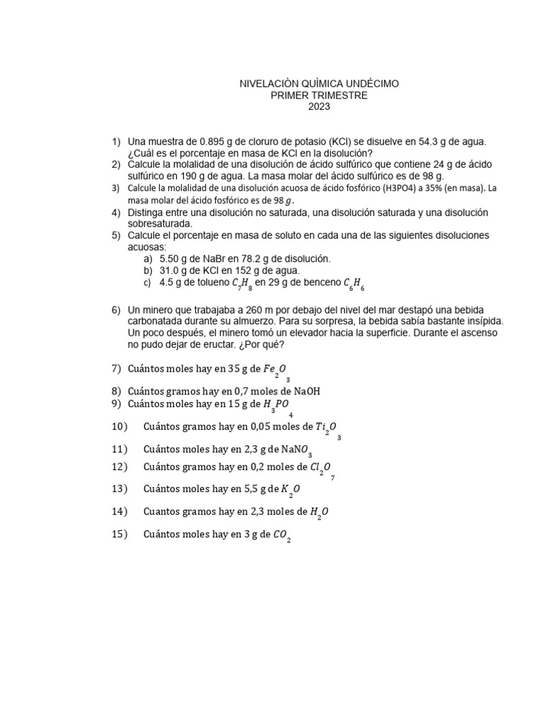 Grado 11 Quimica | PDF