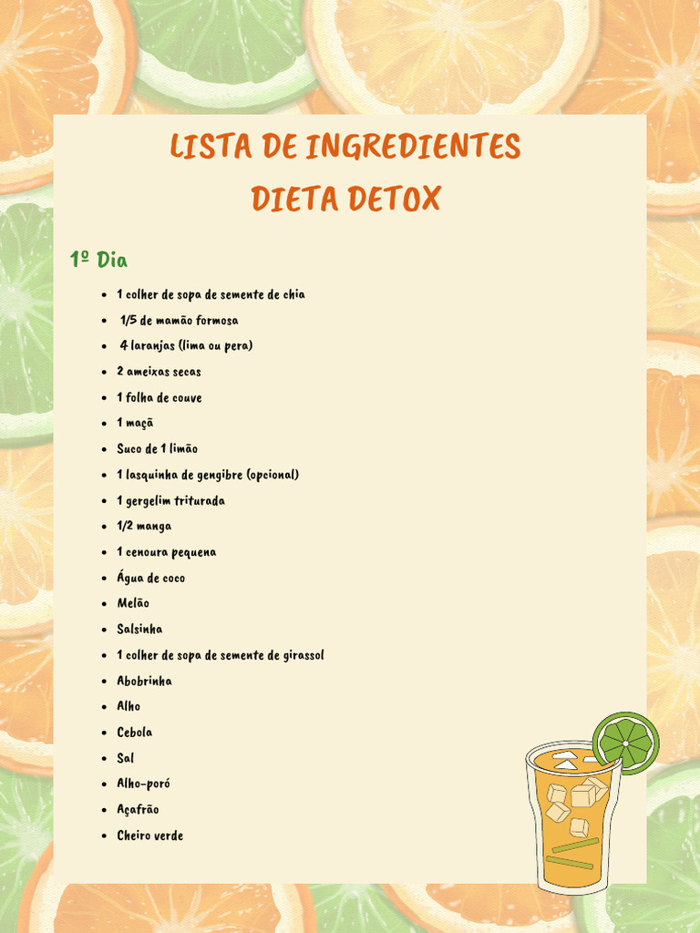 Ingredientes Detox 3 Dias | PDF