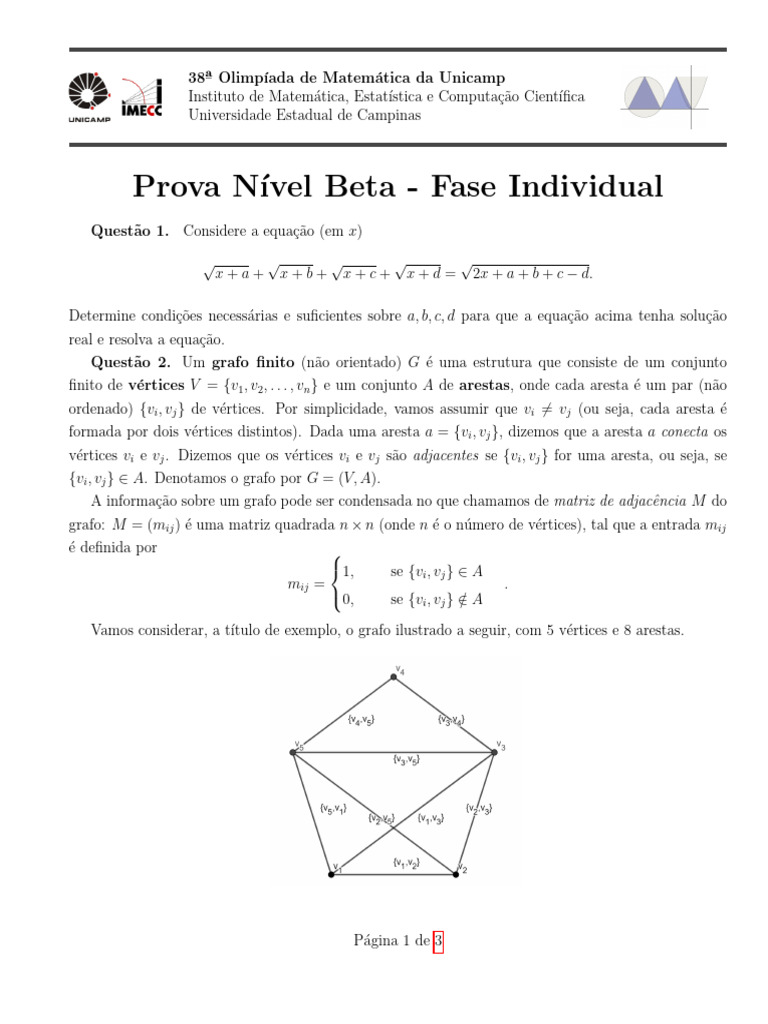 631a7fc7010b2prova Nivel Beta Individual OMU F3 2022 | PDF