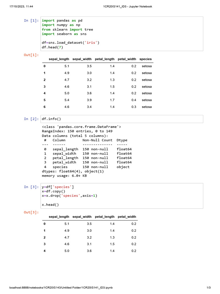 1CR20IS141 - ID3 - Jupyter Notebook | PDF