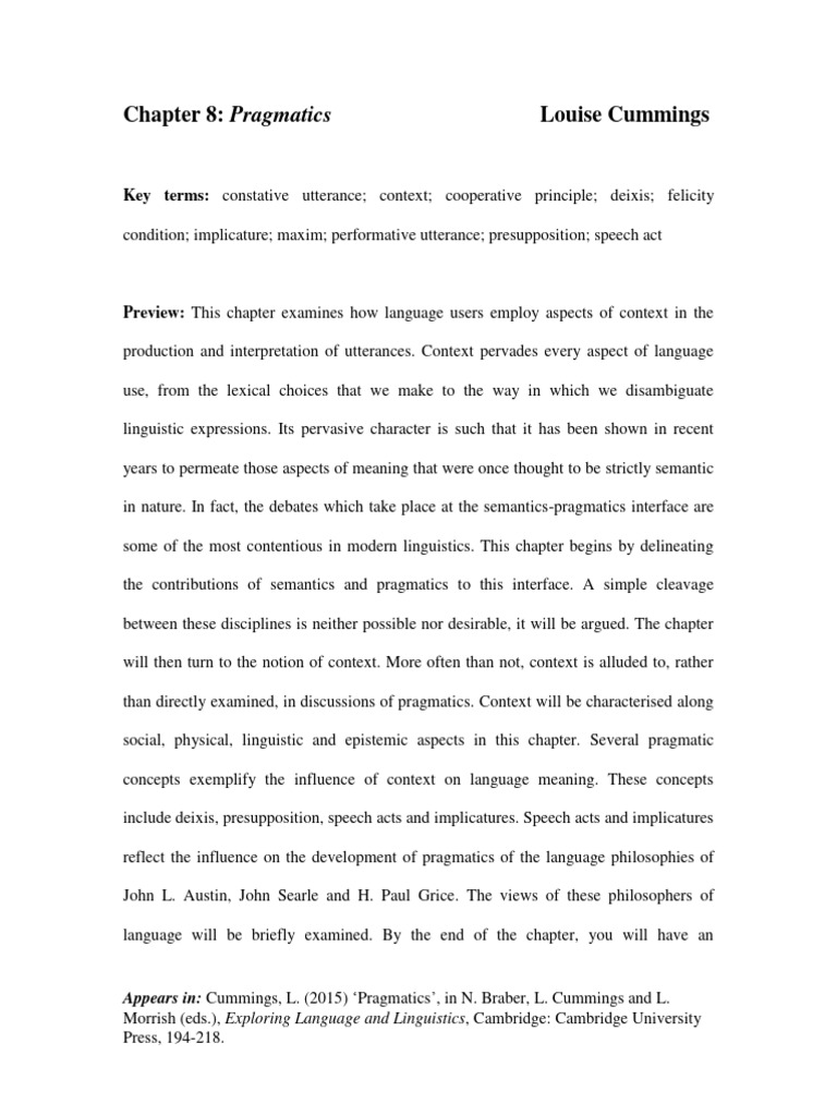 Pragmatics | PDF