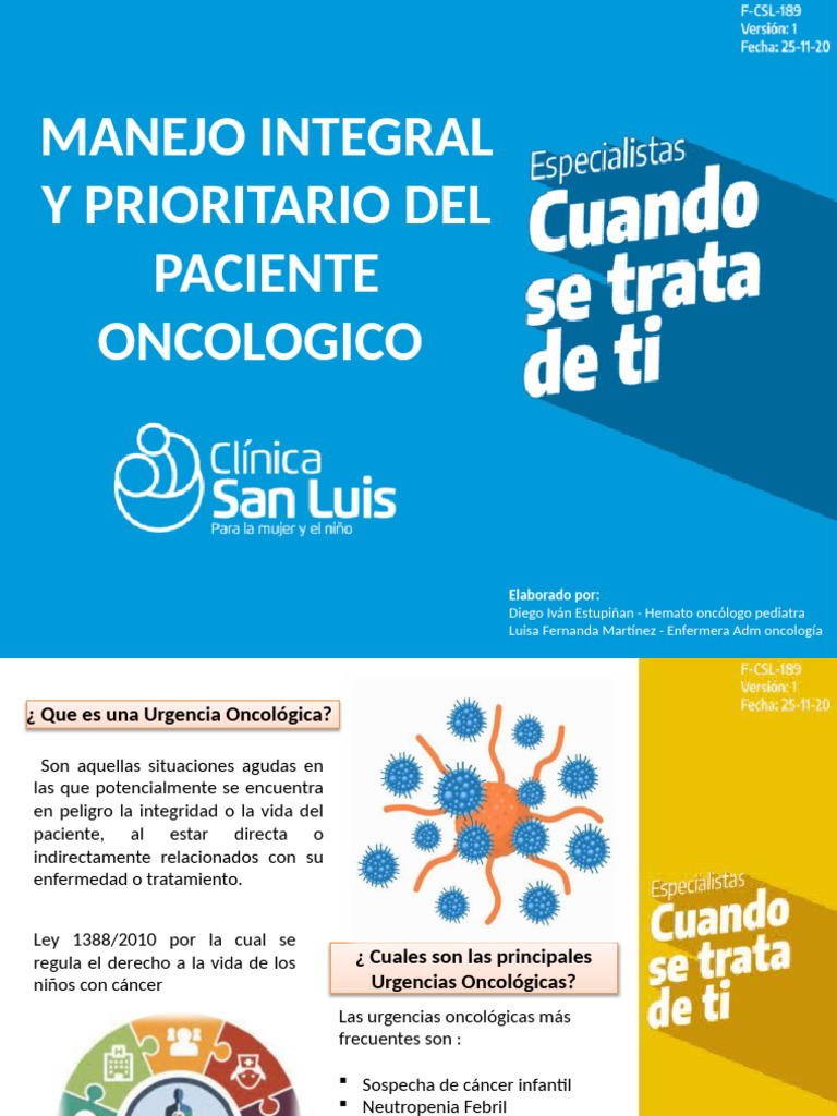 Manejo Integral Del Paciente Oncologico | PDF