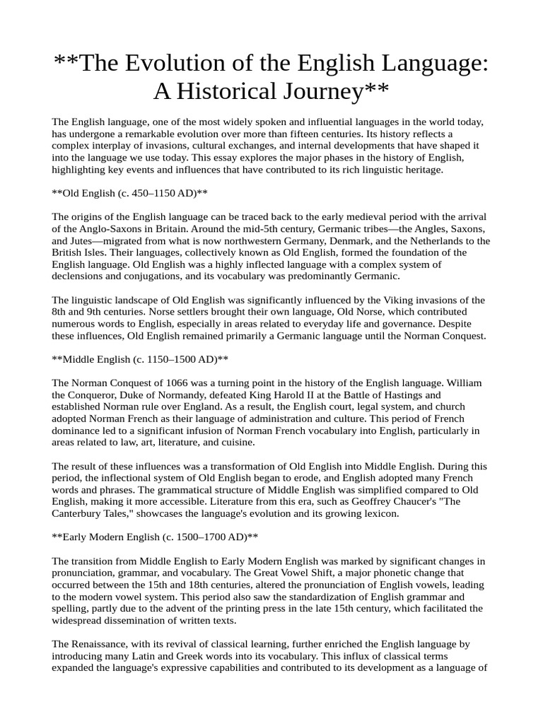 the history of the english language | PDF