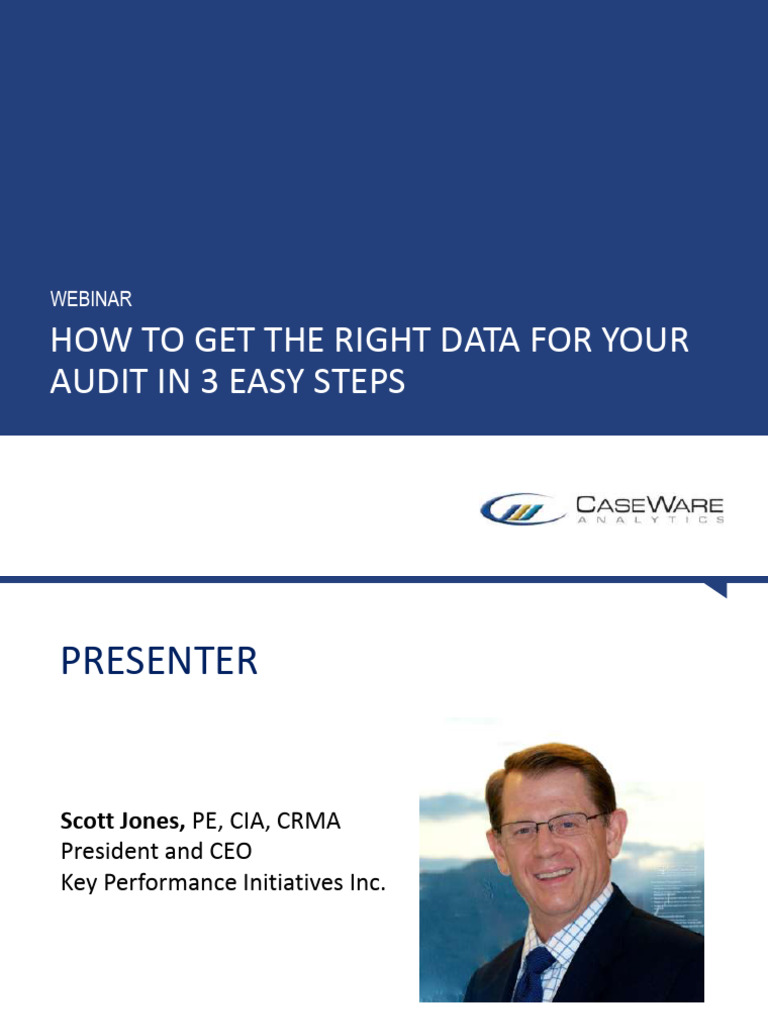 webinar finding the right data- IDEA Caseware Data Analytics | PDF