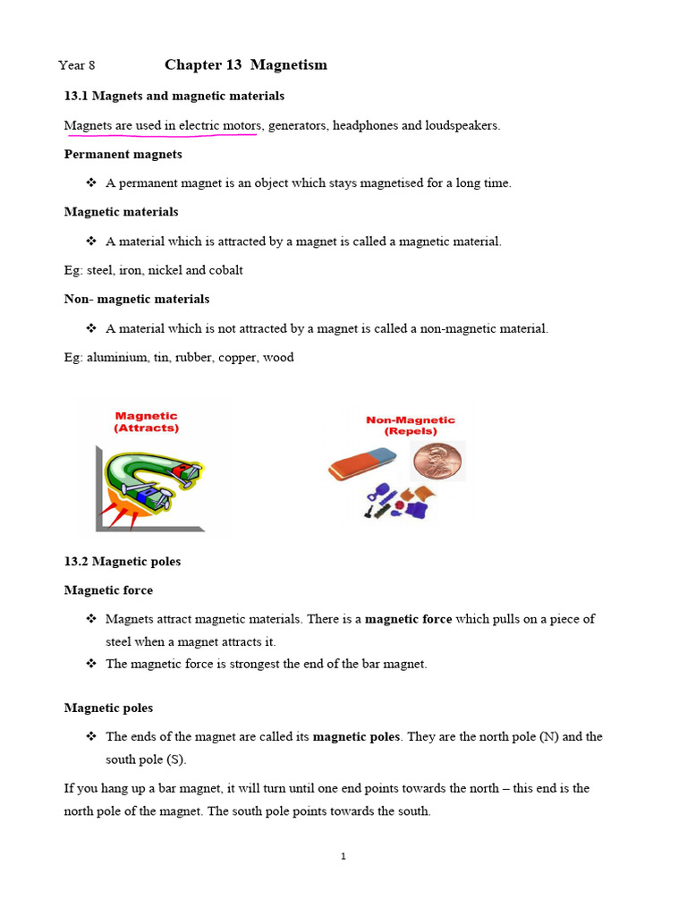 Chapter 13 Magnets and Magnetic Materials Y-8 | PDF