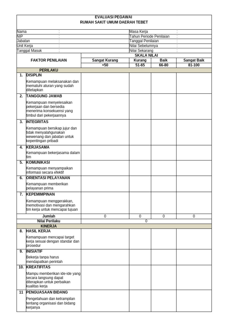 Evaluasi Kinerja Revisi 01 | PDF