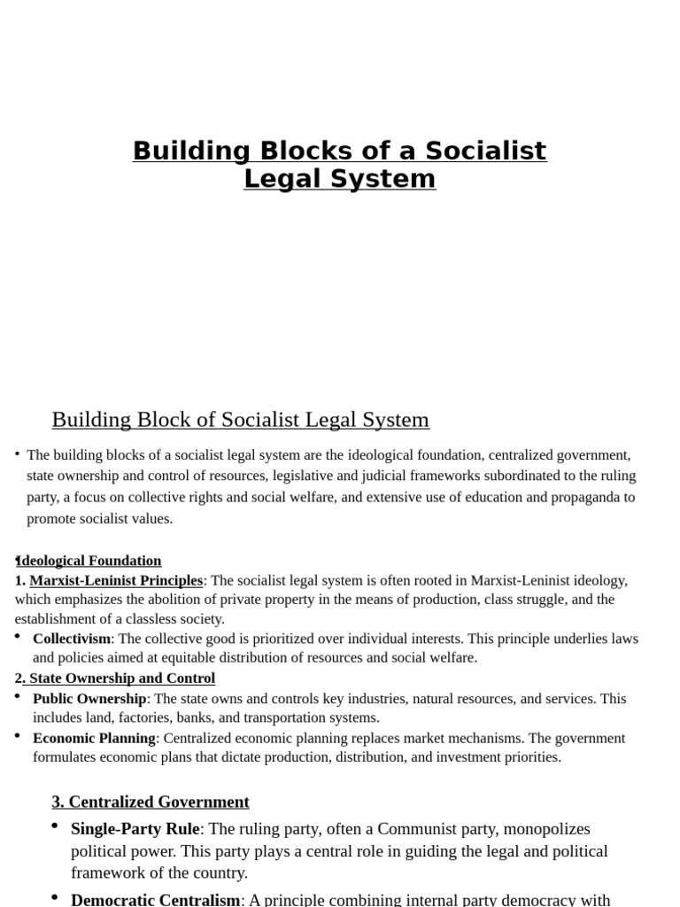 Building Blocks of A Socialist Legal System | PDF