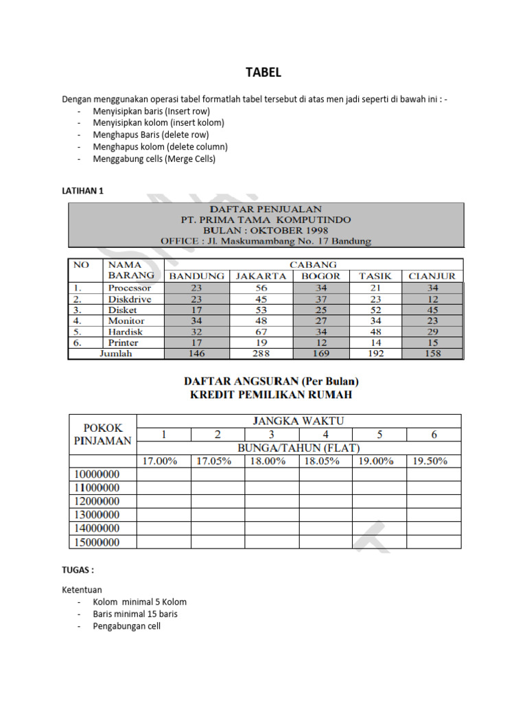 TUGAS - 4 (Tabel) | PDF