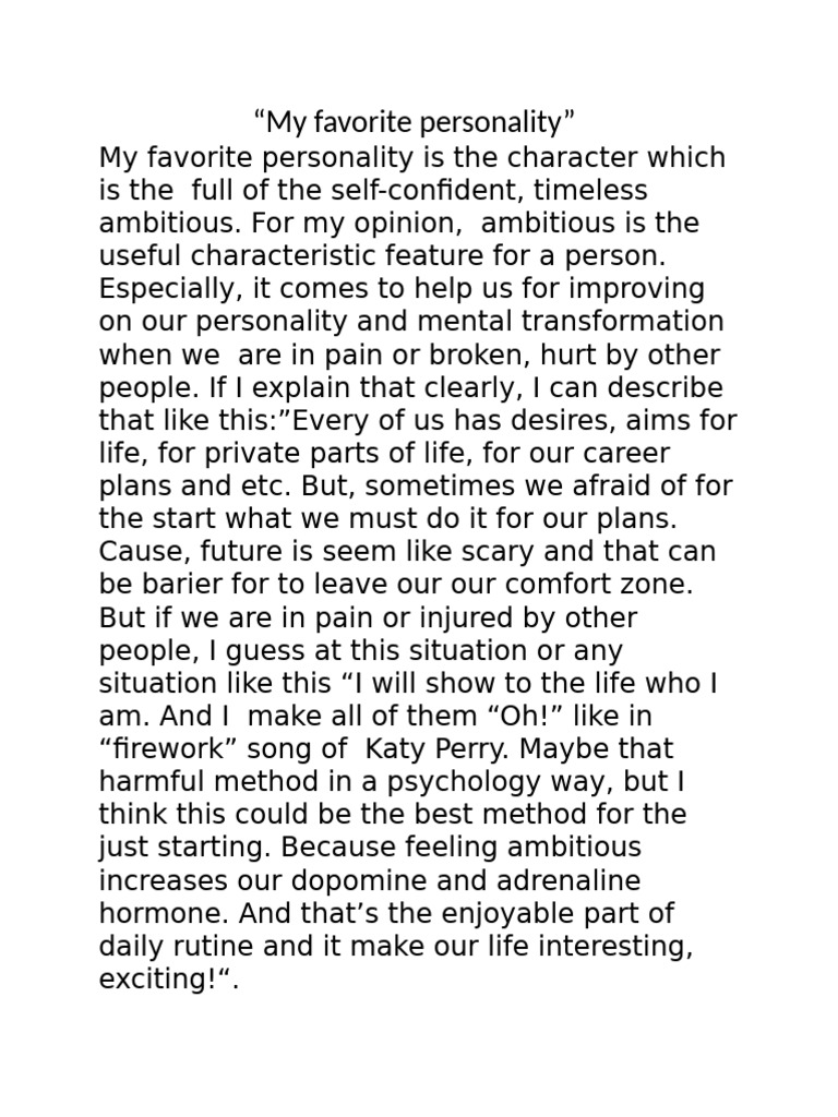 My Favorite Personality | PDF