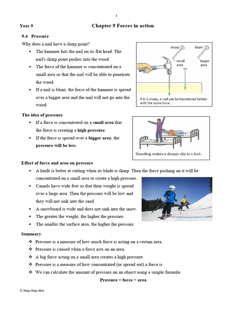 Chapter 9 Forces in Action Part 2 Y-9 | PDF