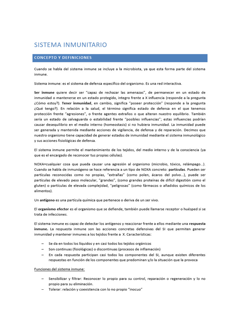 Sistema Inmunitario | PDF | Sistema inmune | Linfocitos