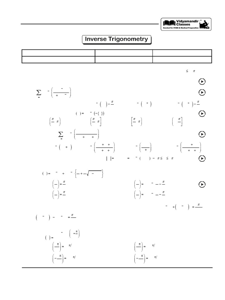 Inverse Trigonometry - L-2 - DTS-7 PDF | PDF