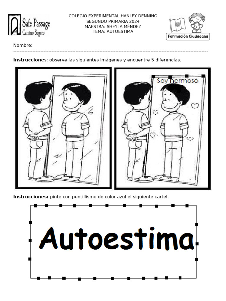 Ejercicios de Autoestima | PDF