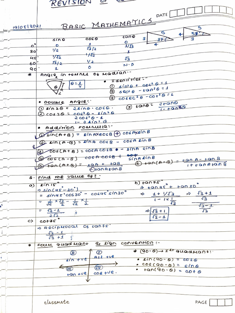 Basics Maths Notes by Om | PDF