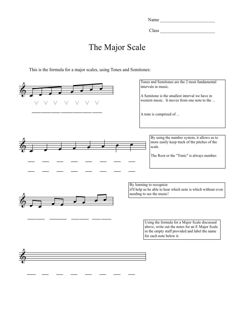 Major Scale, Tones and Semitones | PDF