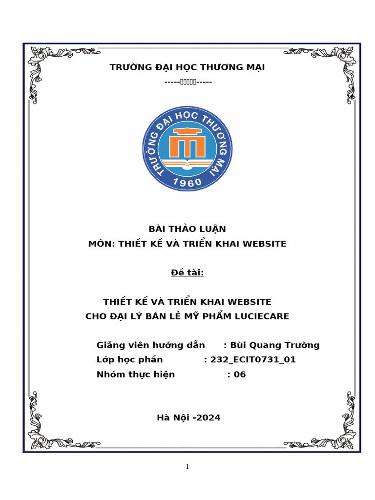 Btl Thiết Kế Web Nhóm 6 | PDF