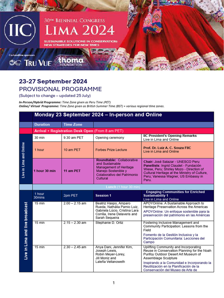 IIC Lima - Congress 2024 FULL Programme - With Roun Tables - FOR ...
