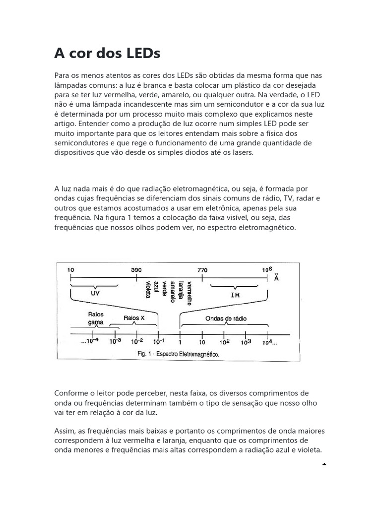 A cor dos LEDs | PDF