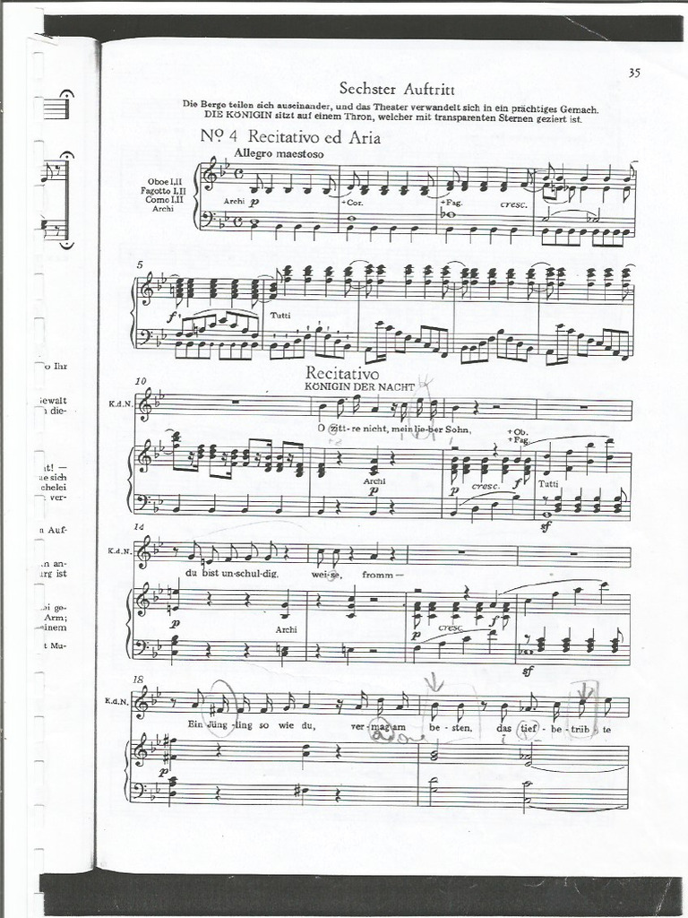 Flauto Prima Aria Della Regina Della Notte | PDF