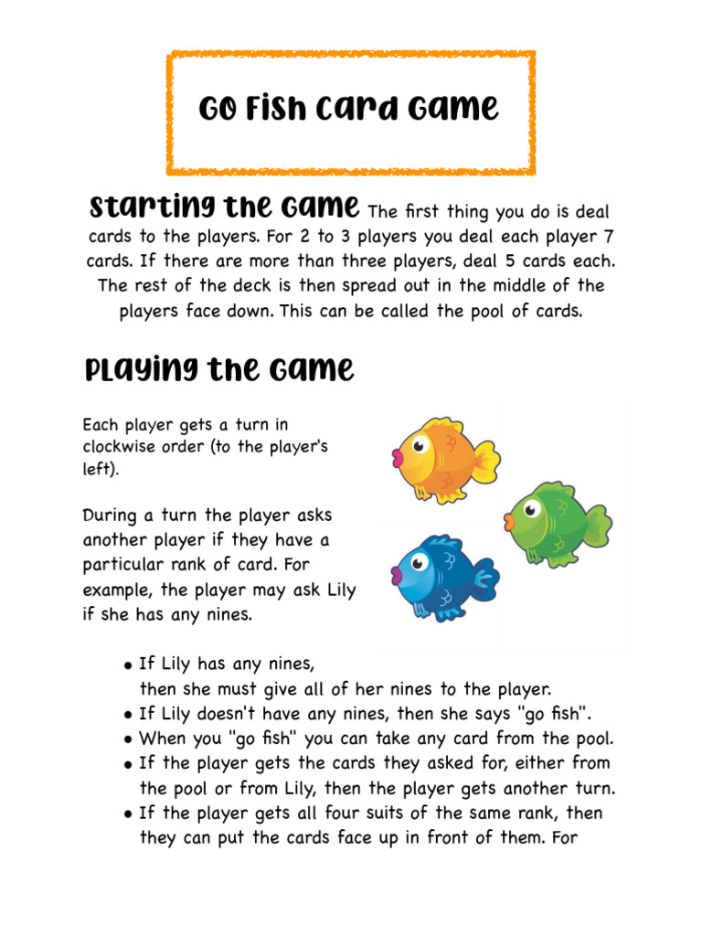 Go Fish Card Game PDF | PDF